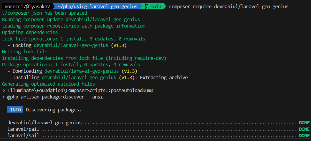 【Laravel12】Laravel GeoGeniusを使ってみた | macocci7s blog